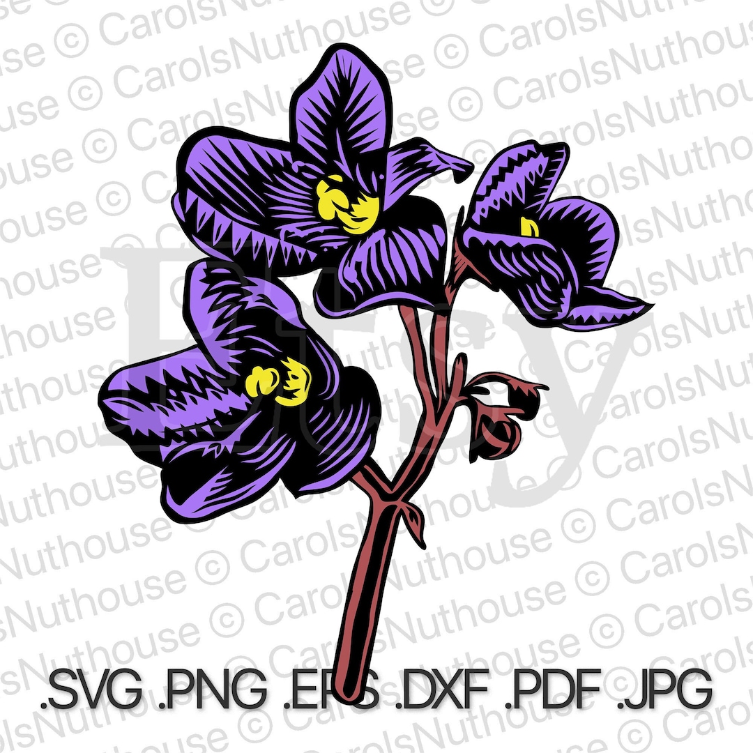 February African Violet SVG , Digital Download Only, Clipart . Svg Png ...