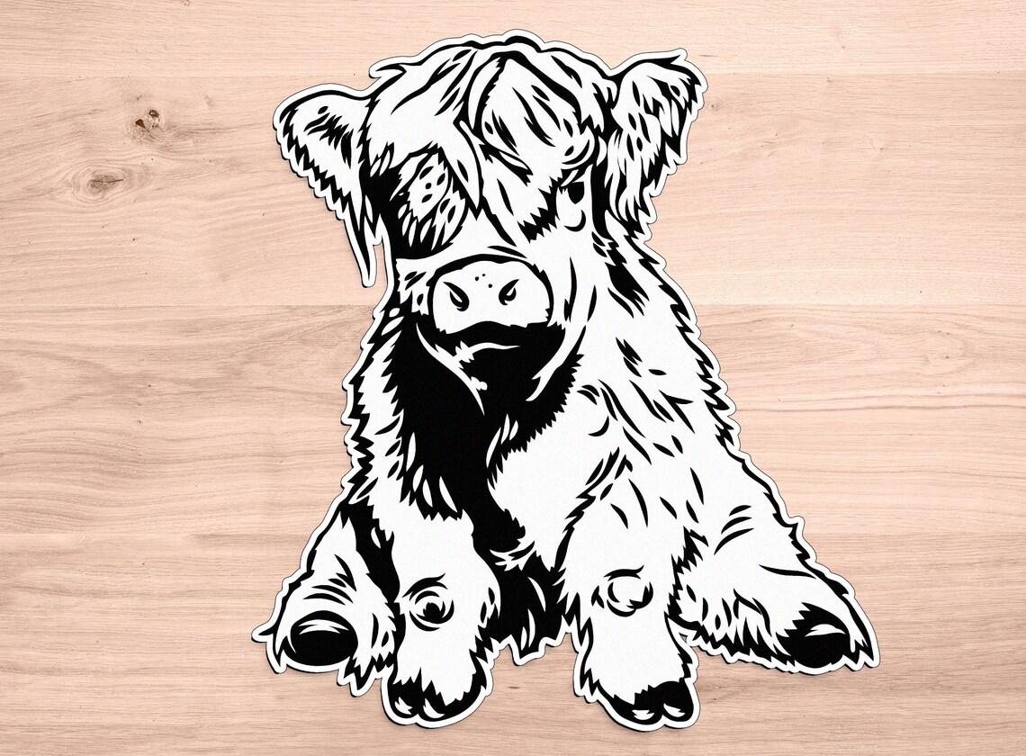 Baby Highland Cow SVG, Baby Cow Svg, Baby Hairy Cow SVG, Cute Highland ...