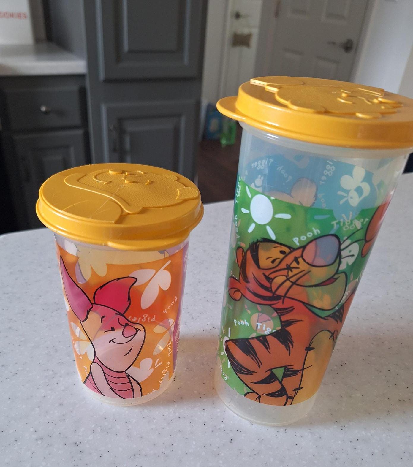 Vintage Pooh and Tigger Tupperware Pencil and Crayon Cups - Etsy