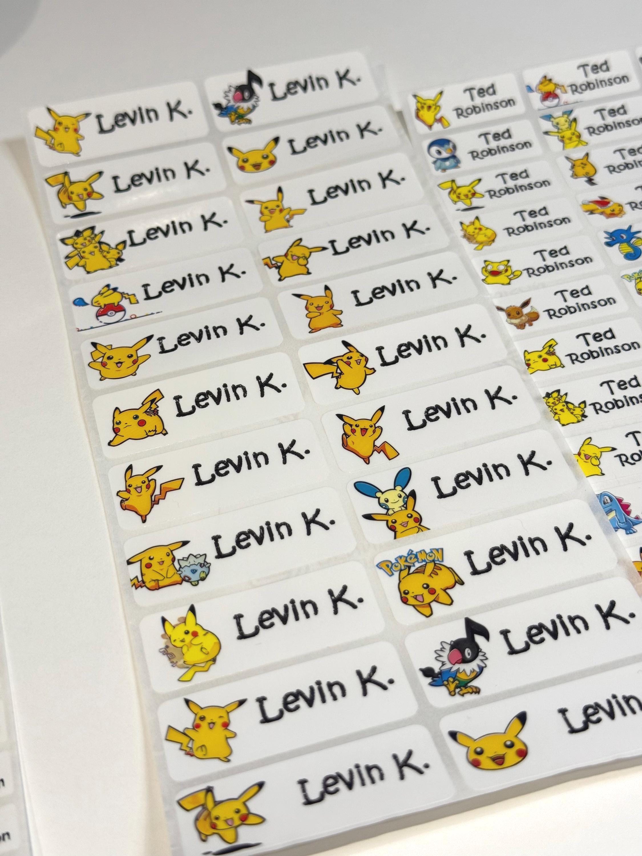 72/144 Pokemon Name Labels Stickers, Name Labels for Kids, Name Labels ...