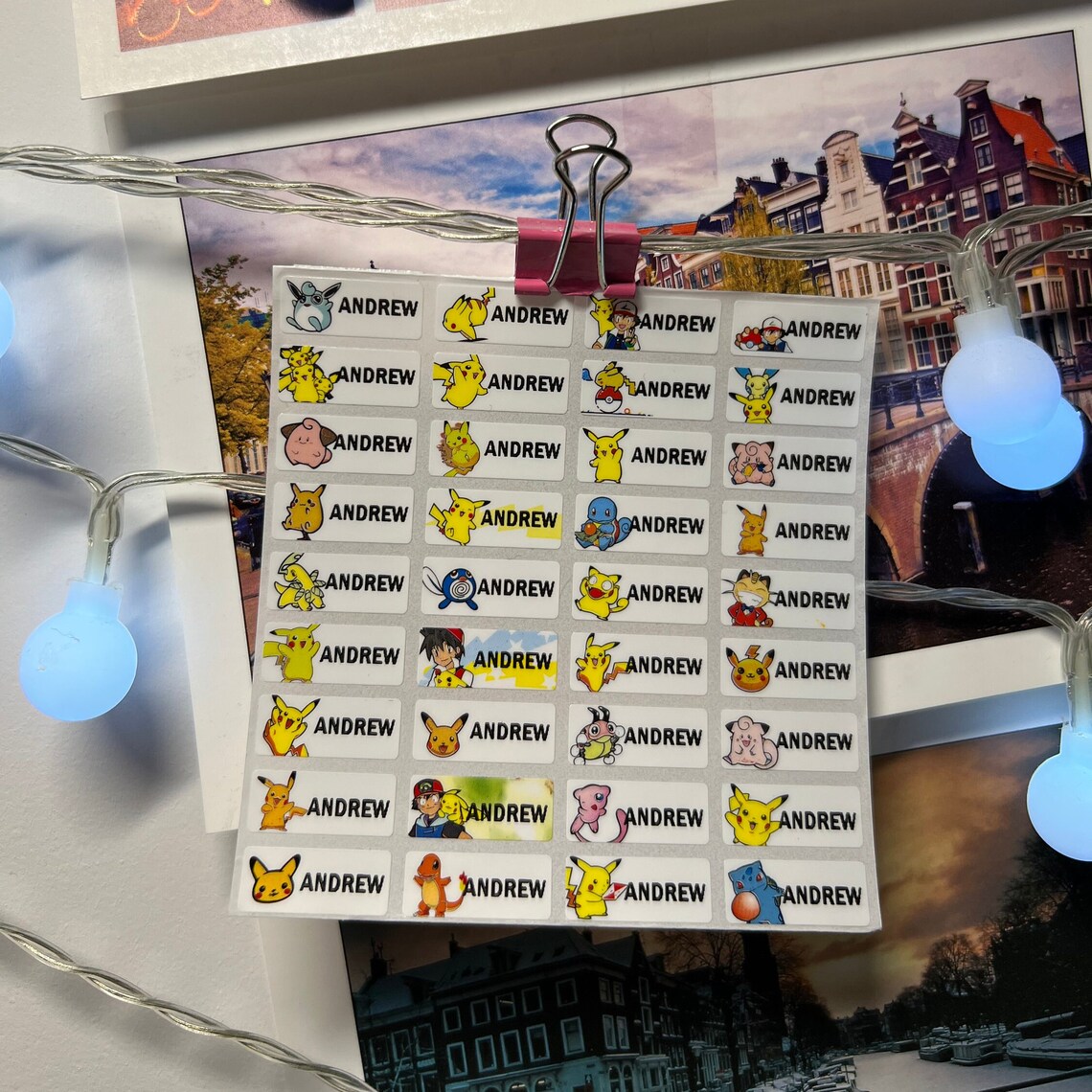 72/144 Pokemon Name Labels Stickers, Name Labels for Kids, Name Labels ...