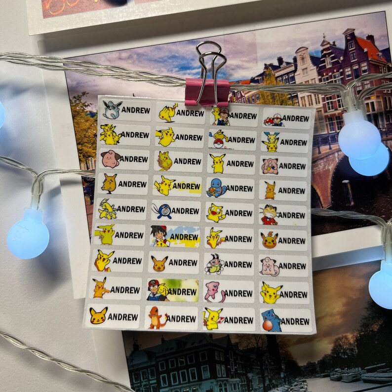 72/144 Pokemon Name Labels Stickers, Name Labels for Kids, Name Labels ...