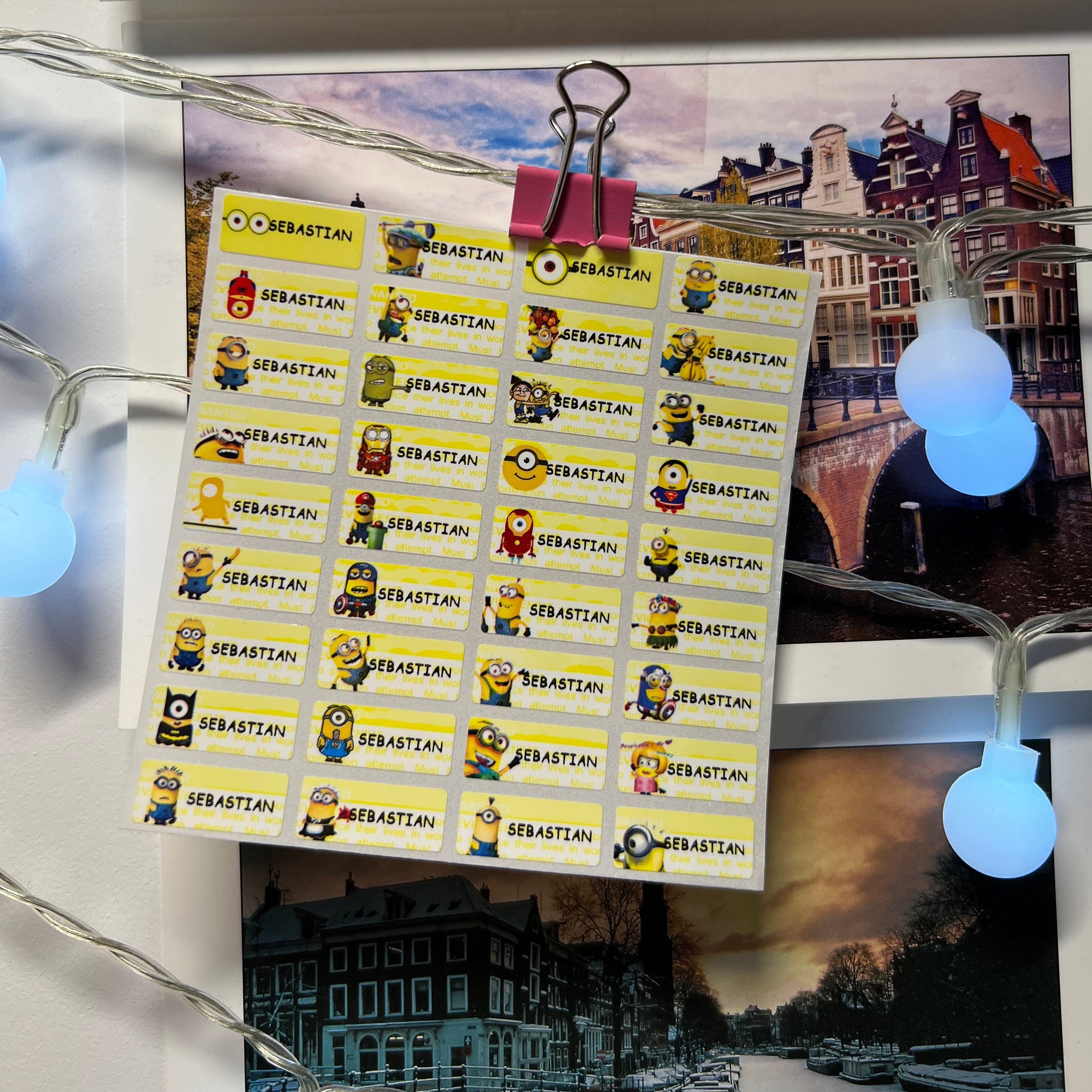 72/144 Minion Name Labels Stickers, Name Labels for Kids, Name Labels ...