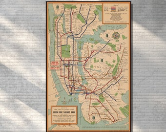 New York City Subway Map Print Original Art Poster - Etsy