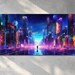 Cyberpunk City Canvas Wall Art, Cyberpunk Neo Futuristic Print Canvas ...