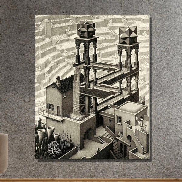 Escher Waterfall Poster - Etsy