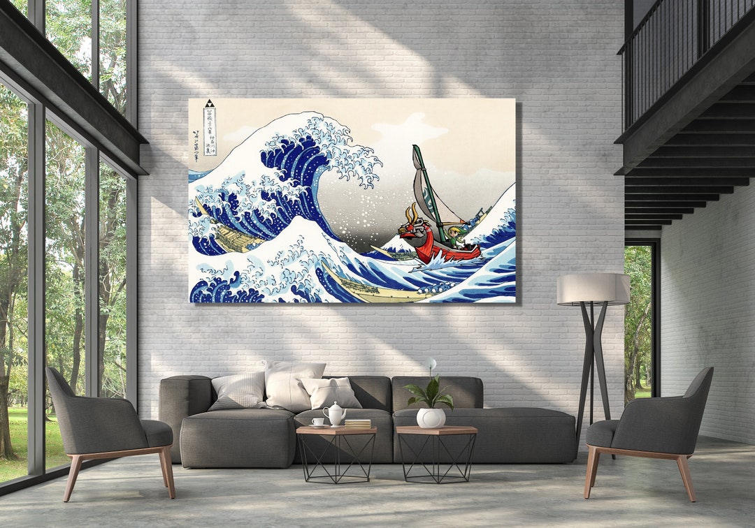 Zelda in the Great Waves Canvas Wall Art, Zelda Breath of the Wild ...