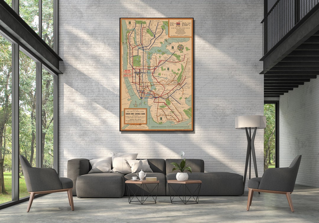New York City Subway System Map Poster or Canvas Print NYC Subway Map ...