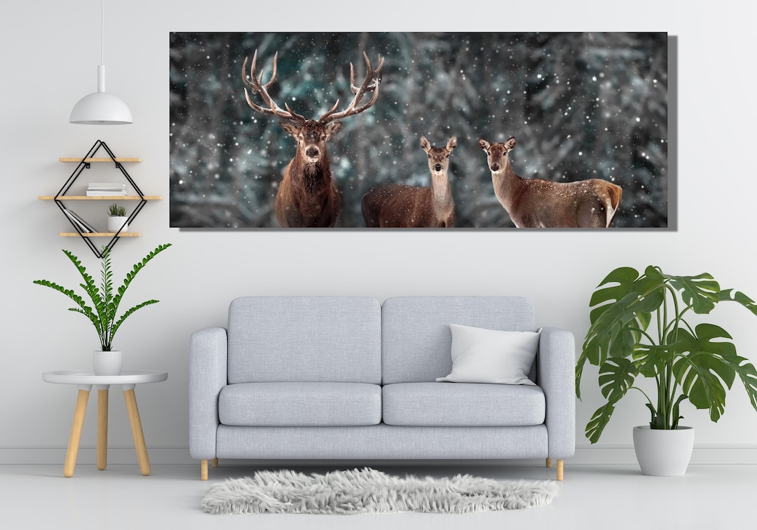 Wild Deer Wall Decor Deer Canvas Wall Art Animal Wall Art - Etsy