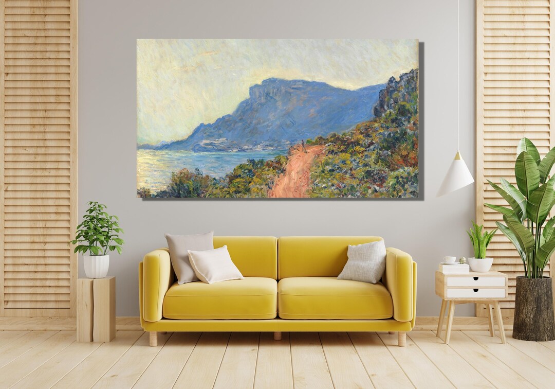 La Corniche Near Monaco 1884 Canvas Wall Art Poster Monet Poster ...