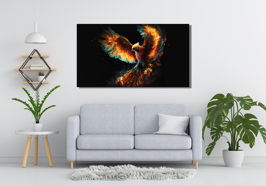 Phoenix Canvas Wall Art, Phoenix Art, Phoenix Wall Decor ,huge Canvas ...