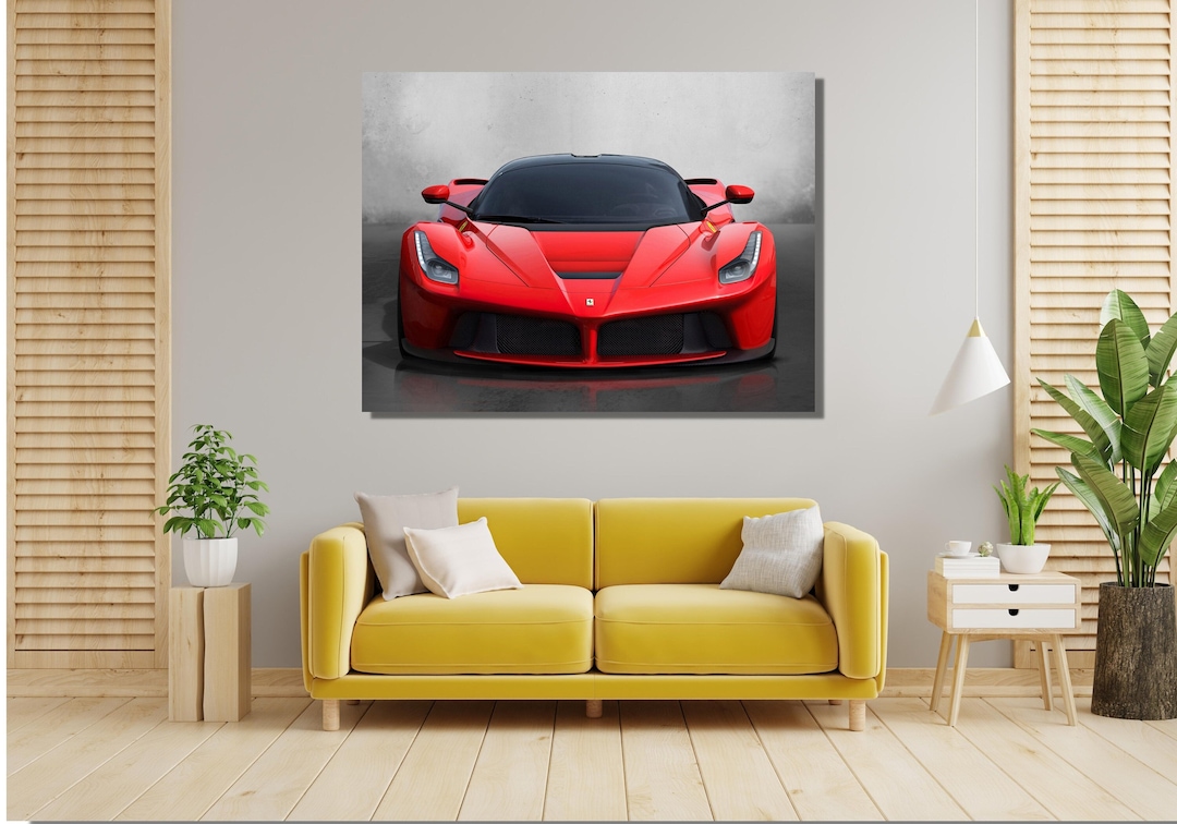 Red Ferrari Canvas Wall Art, Ferrari Print, Extra Large Ferrari Poster ...