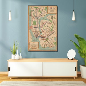New York City Subway System Map Poster or Canvas Print NYC Subway Map ...