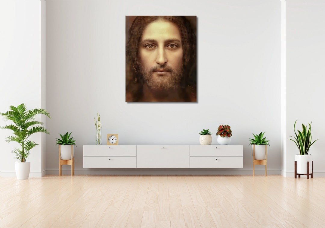 Real Face of Jesus Christ Canvas Wall Art Poster, Jesus Divine Mercy ...