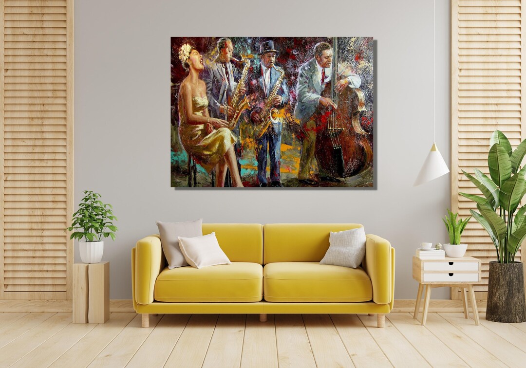 Abstract Jazz Wall Art,, African American Canvas Art,, Music Wall Art ...