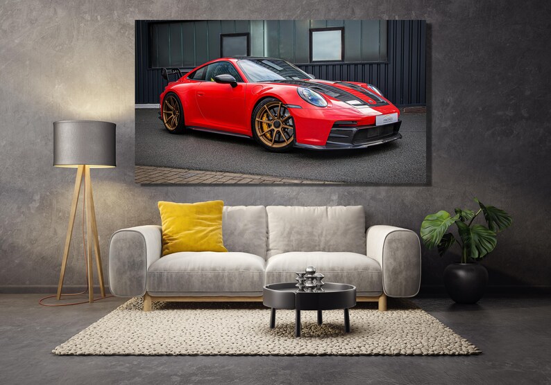 Red Porsche 911 GT3 Wall Art, Red Porsche Canvas, Porsche 911 Poster ...