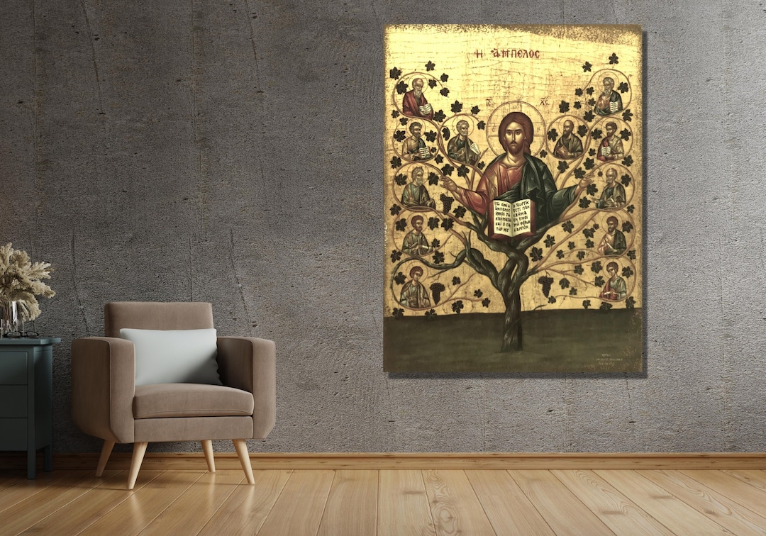 Jesus Christ Greek Orthodox Icon Canvas Wall Art Poster Home Decor ...