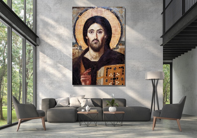 The Christ Pantocrator of St. Catherine's Monastery at Sinai Canvas Jesus Print / Jesus Art ...
