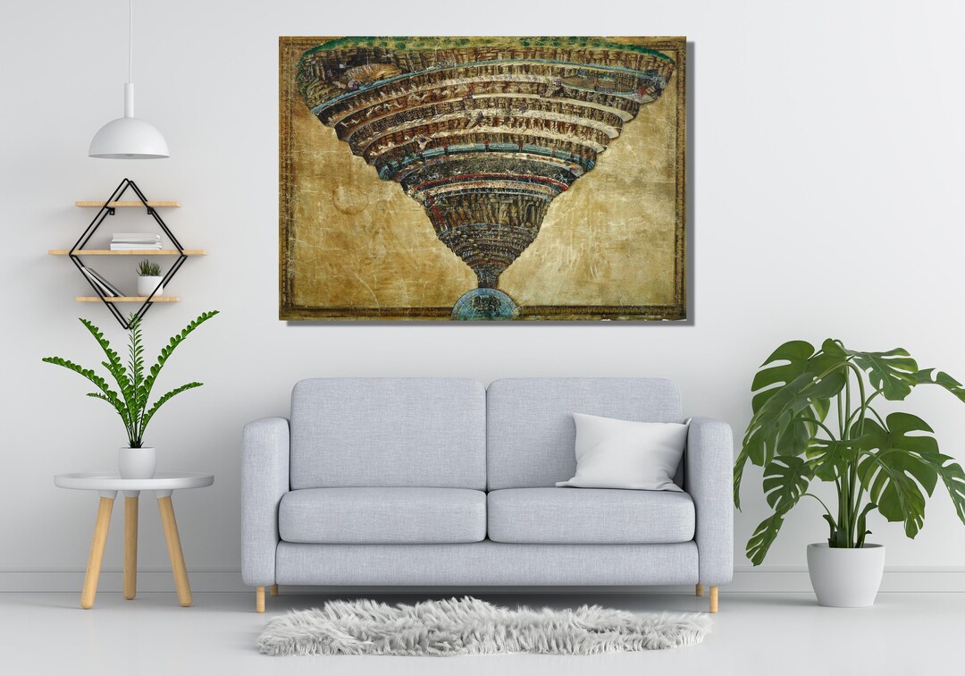 Sandro Botticelli the Map of Hell Dante the Divine Comedy 1485 Canvas ...
