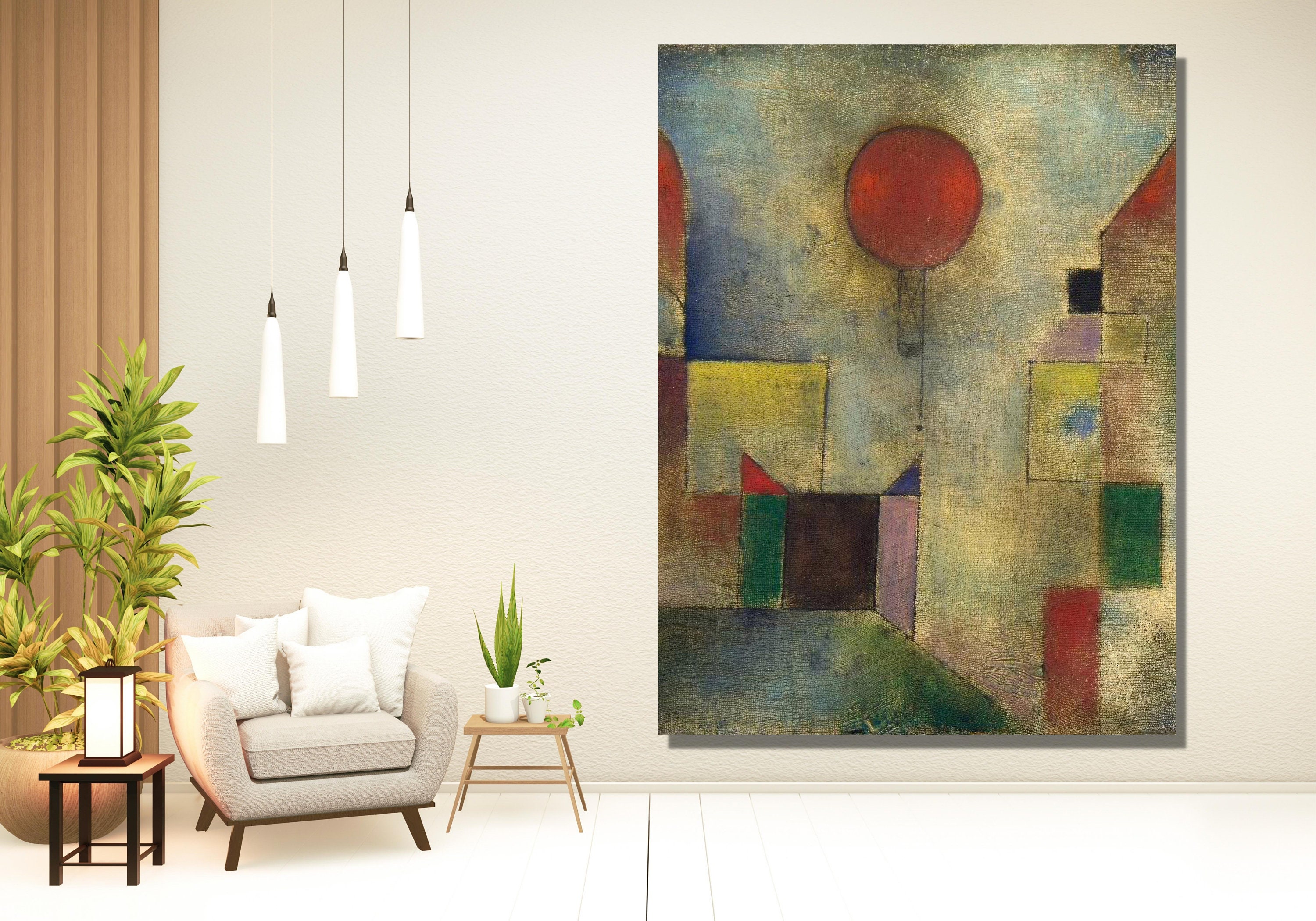 Paul Klee Red Balloon 1922 Canvas Wall Art Print Poster, Canvas Home ...