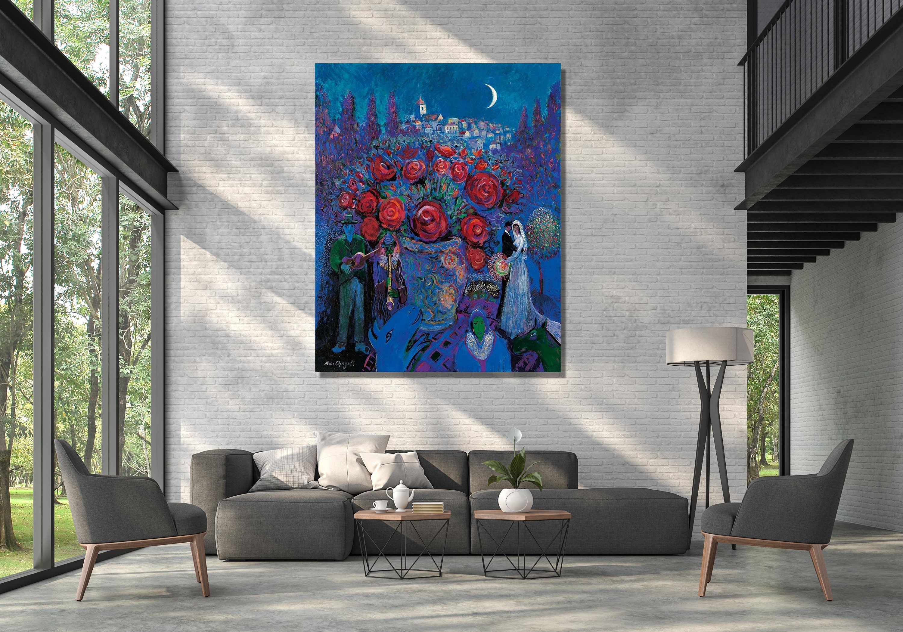 Marc Chagall Canvas Wall Art Print,, Marc Chagall Exhibition Poster ...