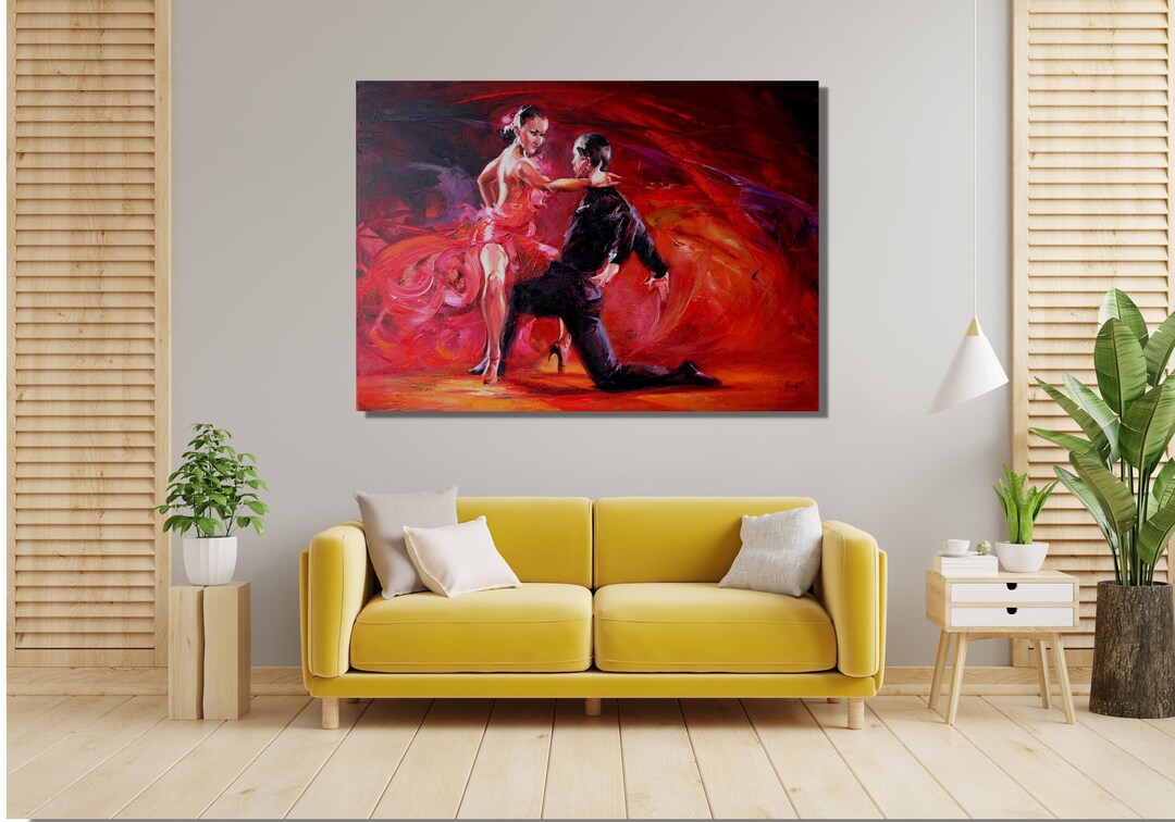 Tango Canvas Wall Art / Tango Couple Print, Dance Poster, Dancing ...