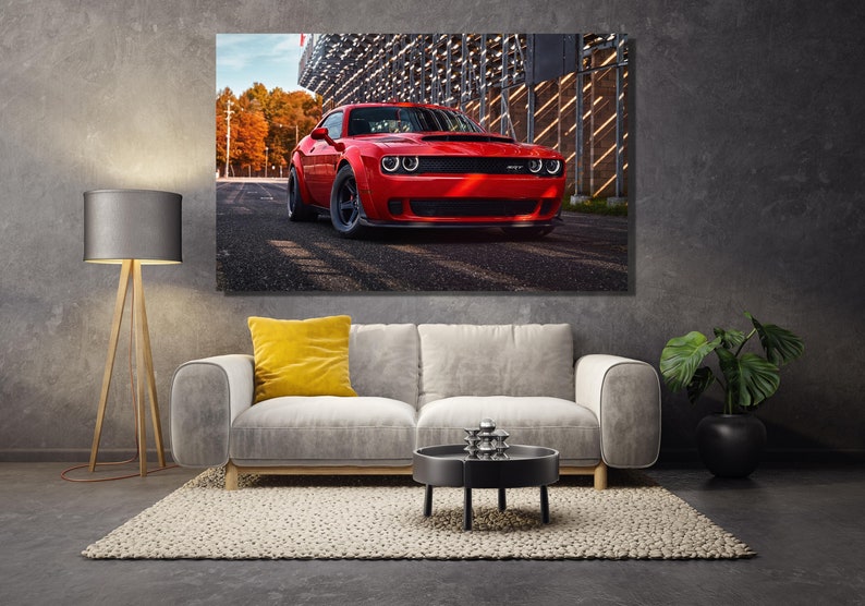 Dodge Challenger Hellcat Poster Dodge Challenger Canvas Wall - Etsy