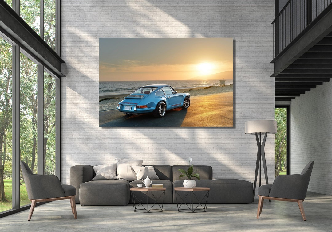 Light Blue Porsche 911 Carrera Wall Art Porsche 911 Modern Poster Super ...