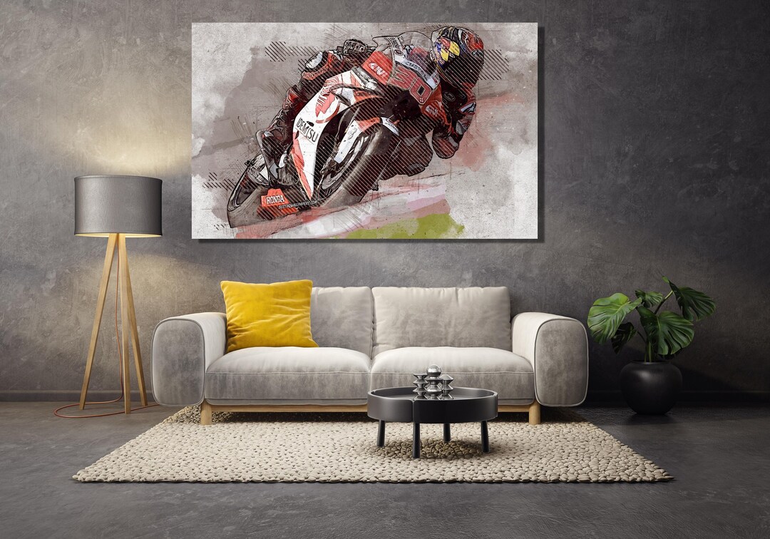 Motorcycles Modern Canvas Wall Art, Motorcycle Canvas Print Poster ...
