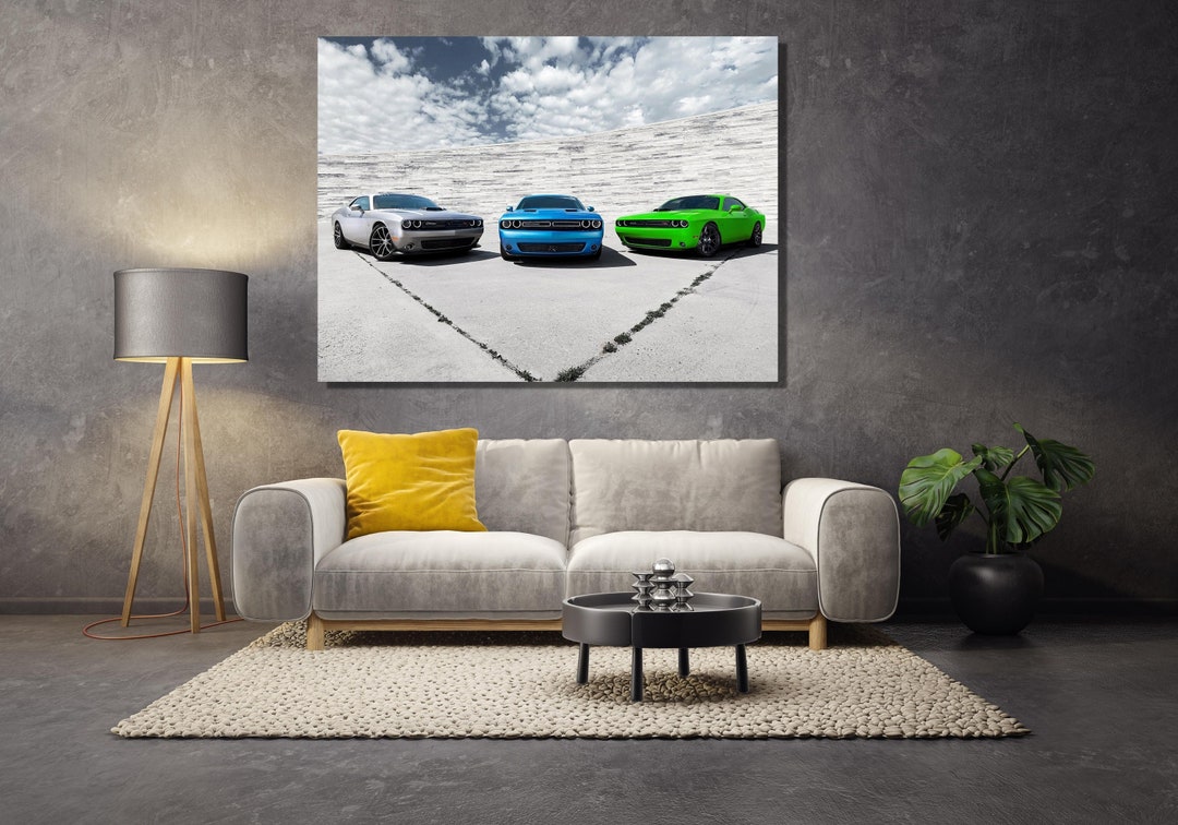 Dodge Challenger Hellcat Canvas Wall Art Dodge Challenger Hellcat ...