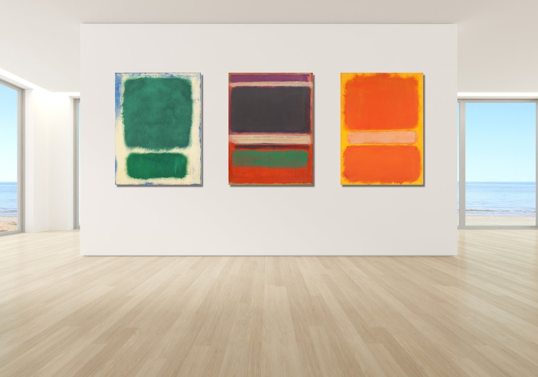 Set of 3 Mark Rothko Reproduction Canvas Wall Art Print Art Poster mark ...