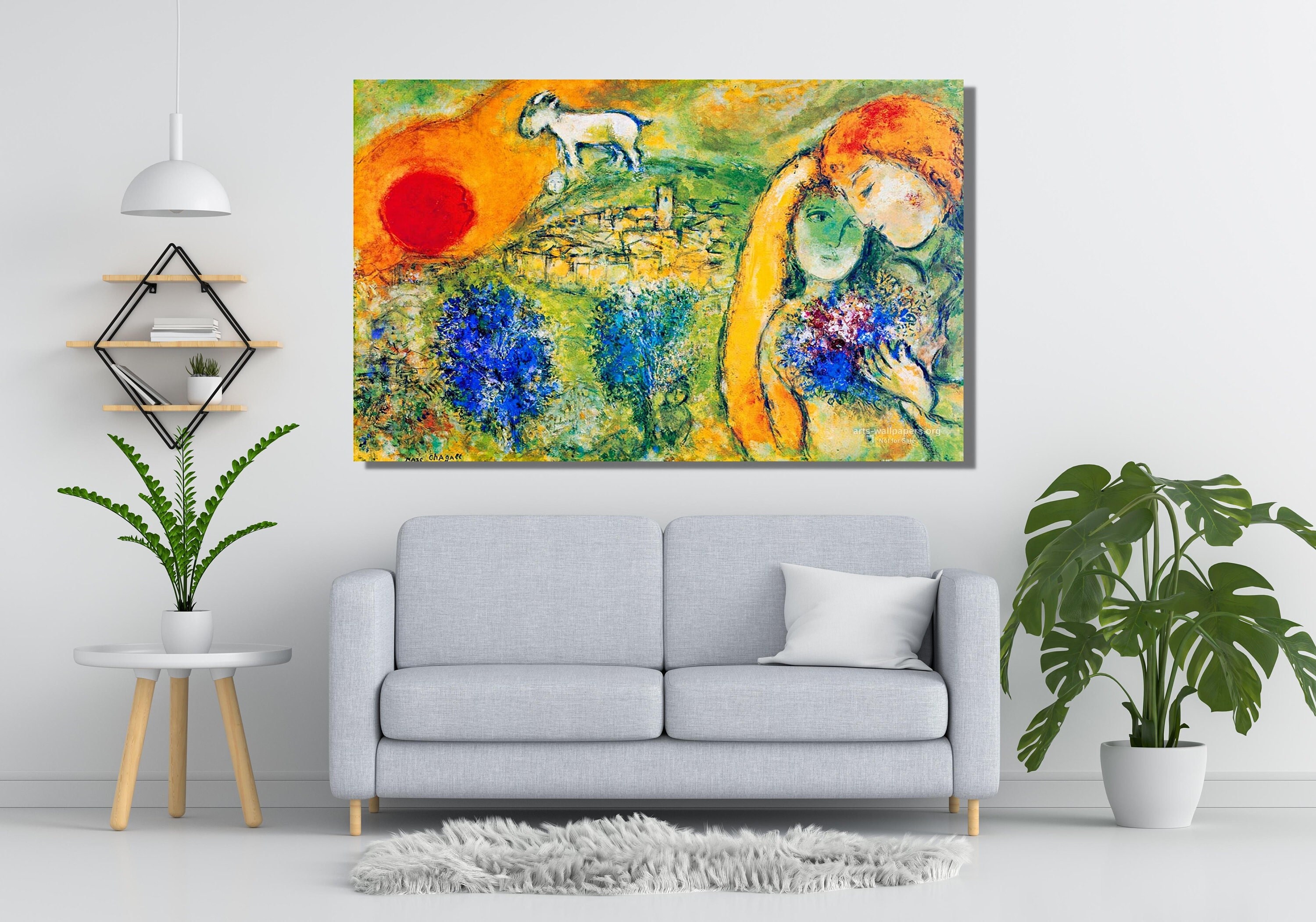 Marc Chagall Canvas Wall Art Print, Marc Chagall Exhibition Poster ...
