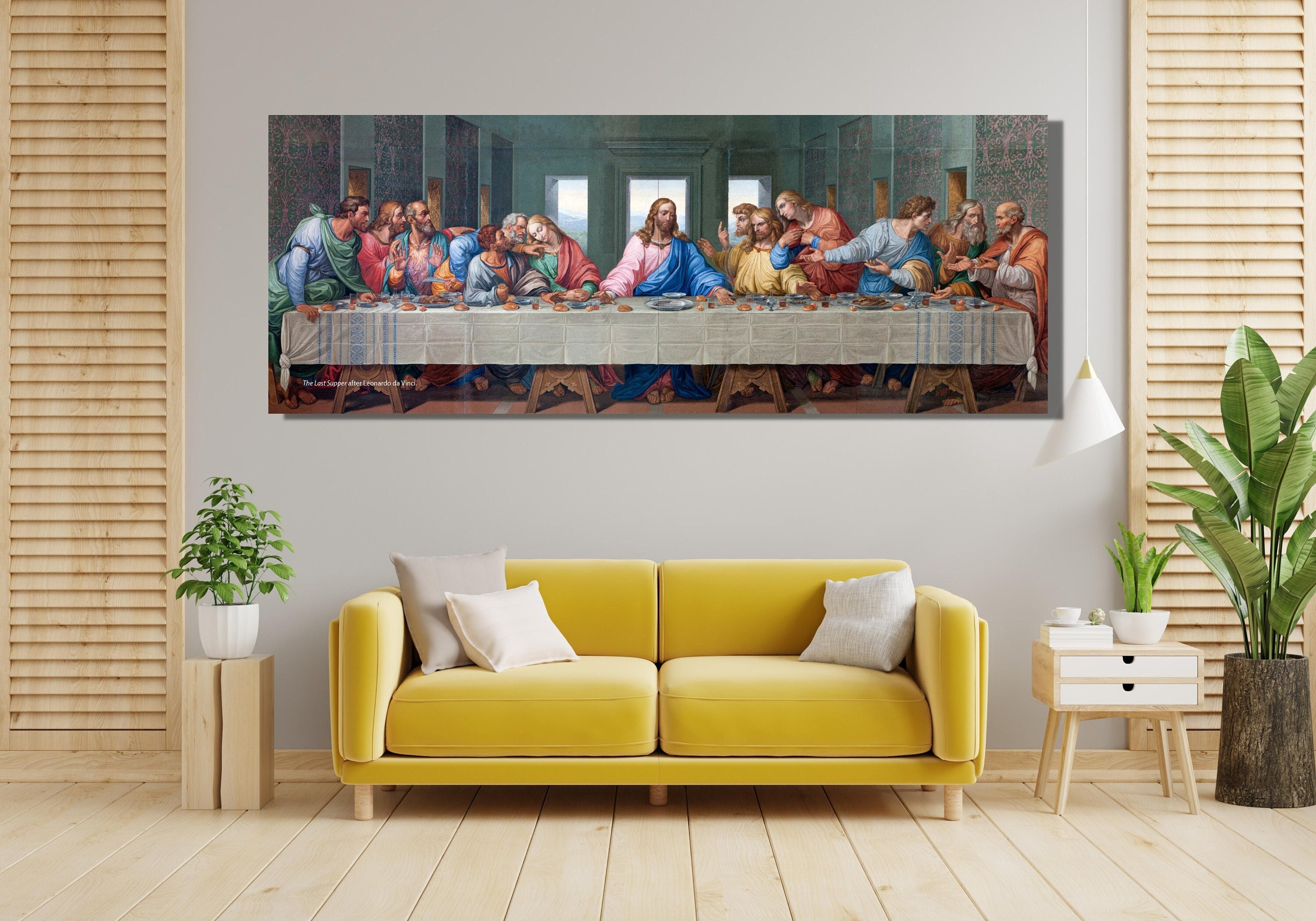 Panoramic Last Supper Canvas Wall Art Leonardo Da Vinci Wall Art ...