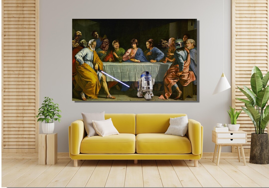 Last Supper Starwars Canvas Wall Art,luke Skywalker Print, Yoda Poster ...