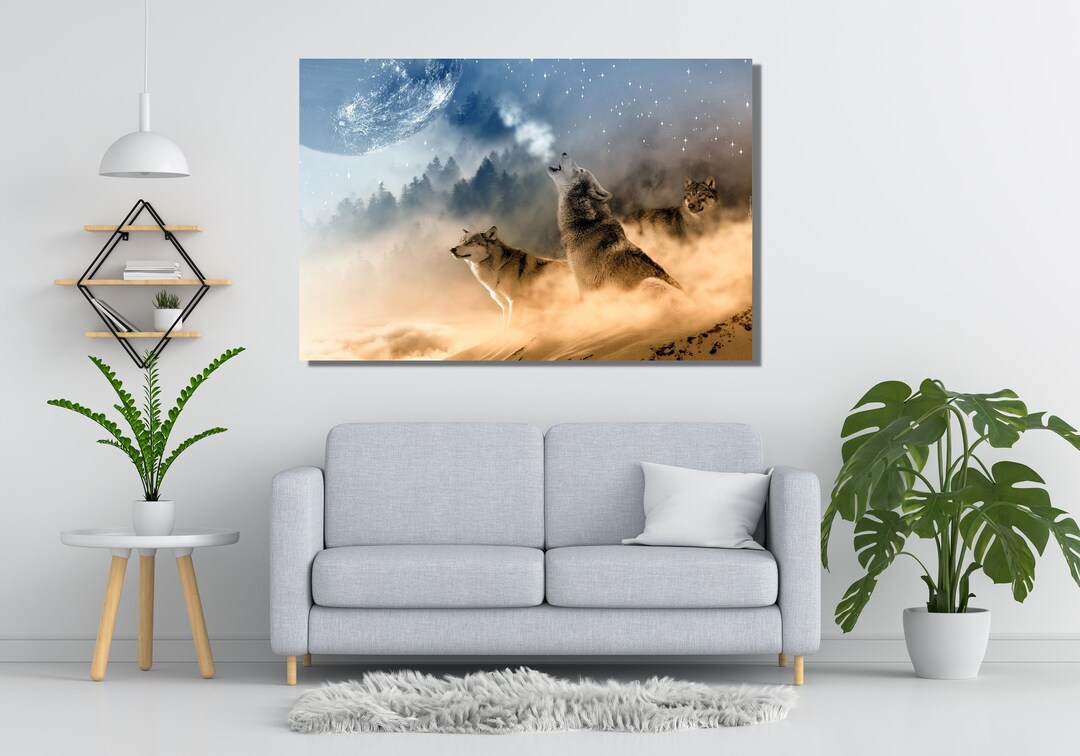 Wolves in the Wild Wildlife Home Decor Animals Canvas Wall Art ...