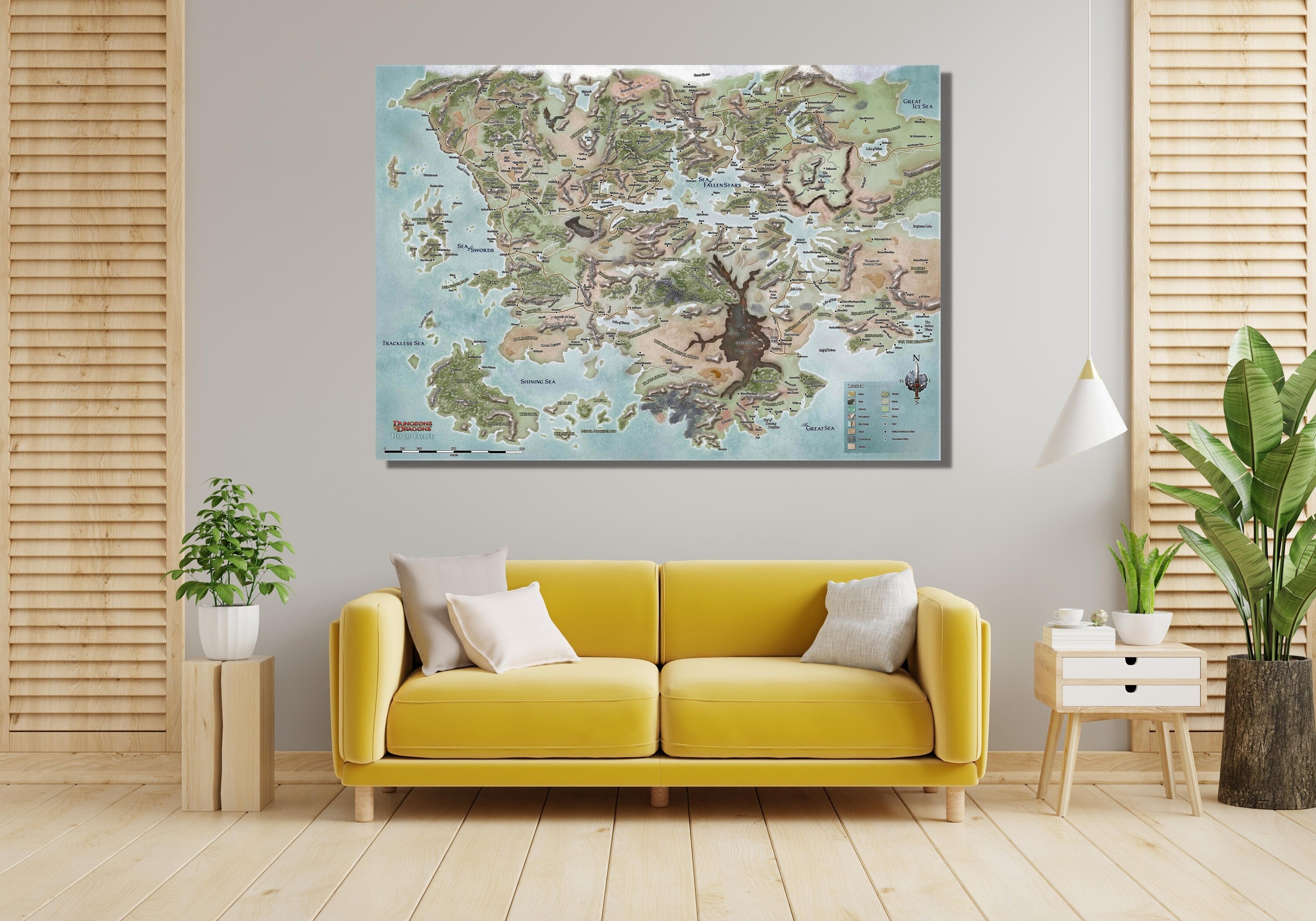 Dungeons & Dragons Map Canvas Wall Art, Dungeons and Dragons Poster ...