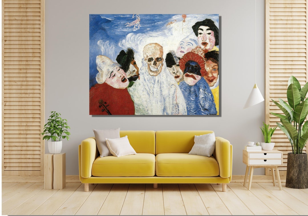 James Ensor Skeleton Obelisk Art 1892 Print Canvas Wall Art Home Decor James Ensor Home Design ...