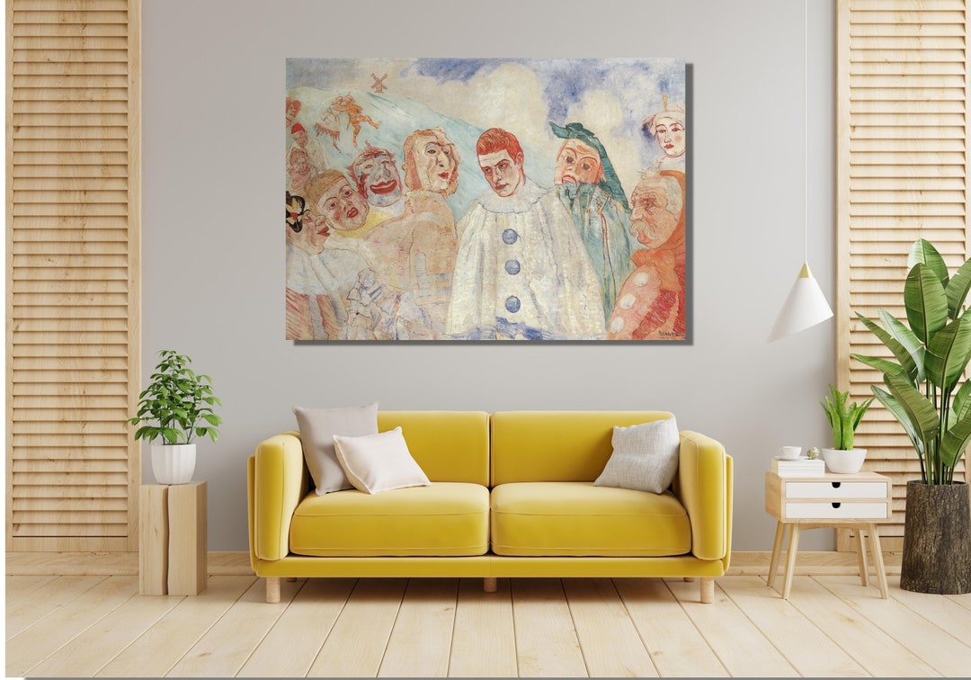 James Ensor the Despair of Pierrot 1892 Canvas Wall Art James Ensor ...