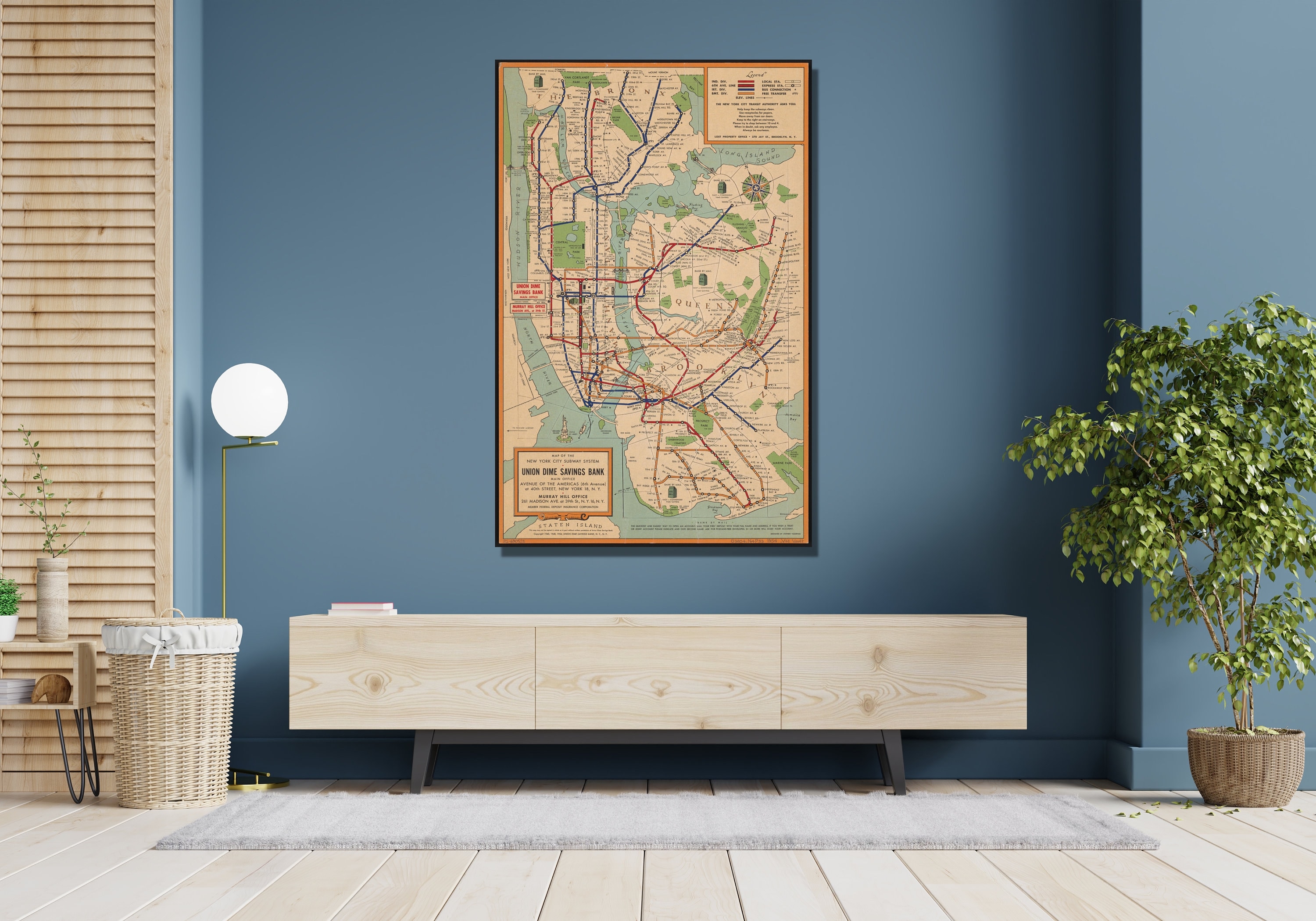 New York City Subway System Map Poster or Canvas Print NYC Subway Map ...