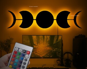 Moon Phase Wall Light - Etsy