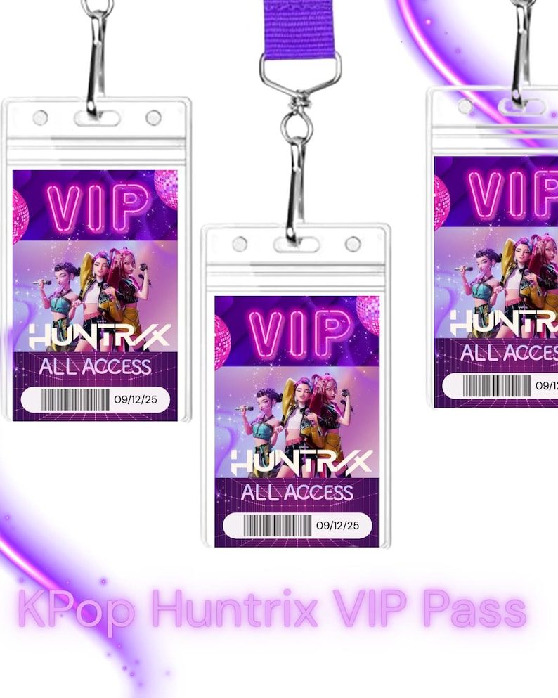 K Pop Demon Hunters Huntrix VIP Backstage Pass Party Favor - Etsy