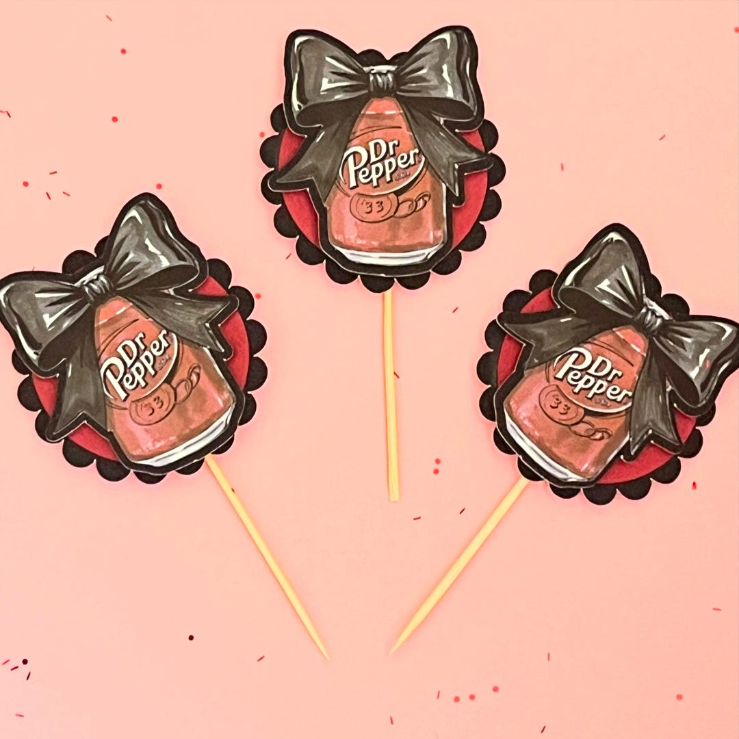 Dr Soda Pop Preppy Cupcake Topper Pepper - Etsy