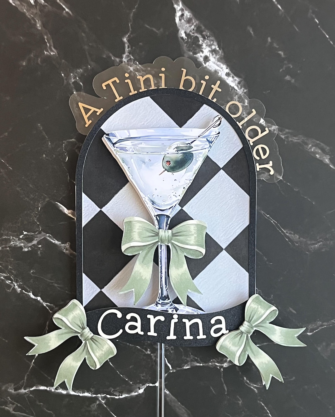 A Tini Bit Older Classy Old Money Olive Cake Topper - Etsy