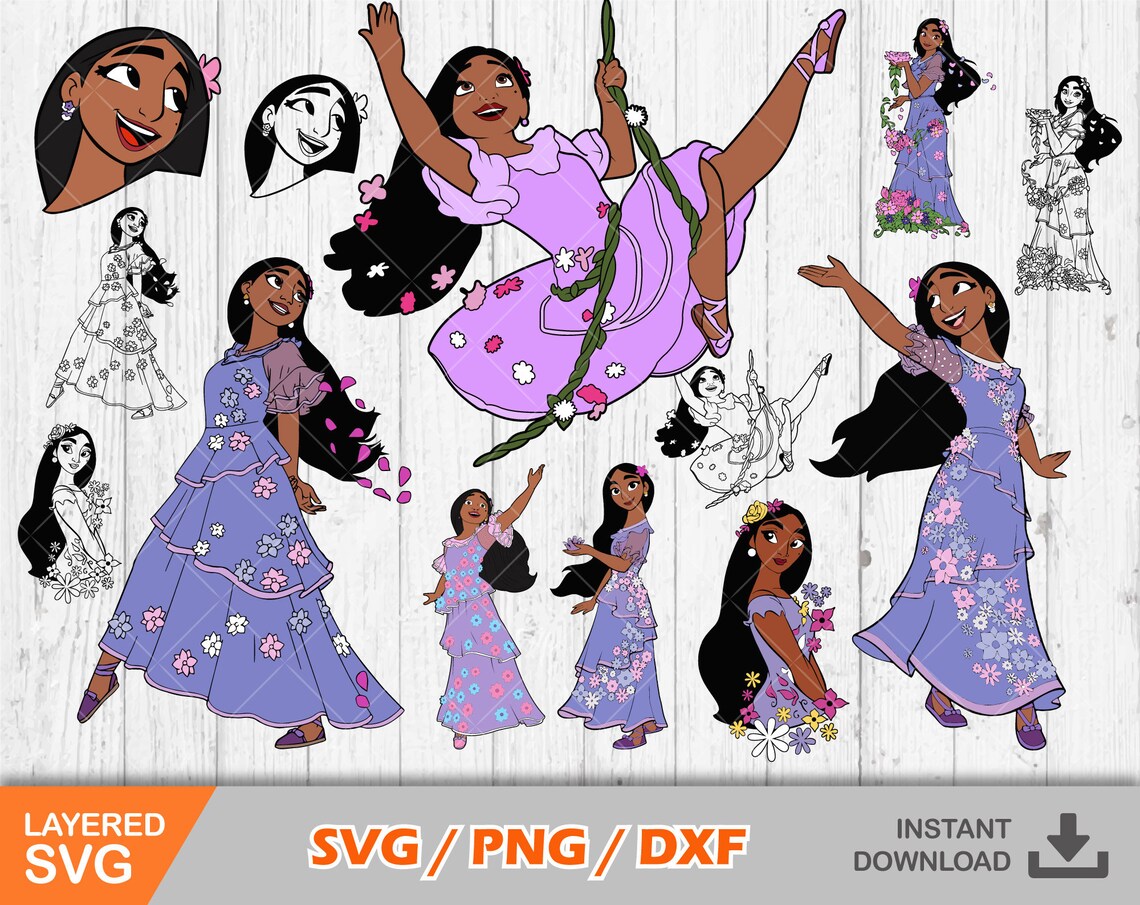 Encanto Isabela Clipart Set SVG Cut Files for Cricut / - Etsy
