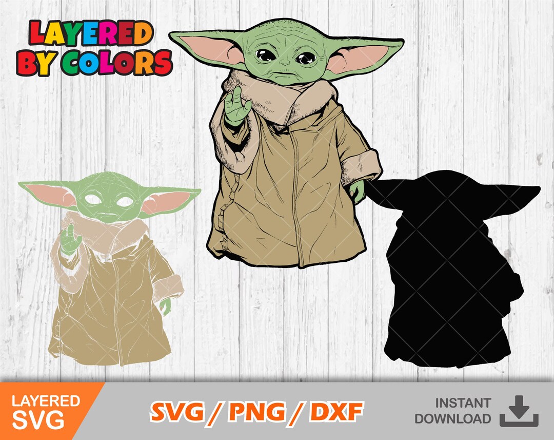 Baby Yoda Clipart, Baby Yoda Svg Cut Files for Cricut / Silhouette ...