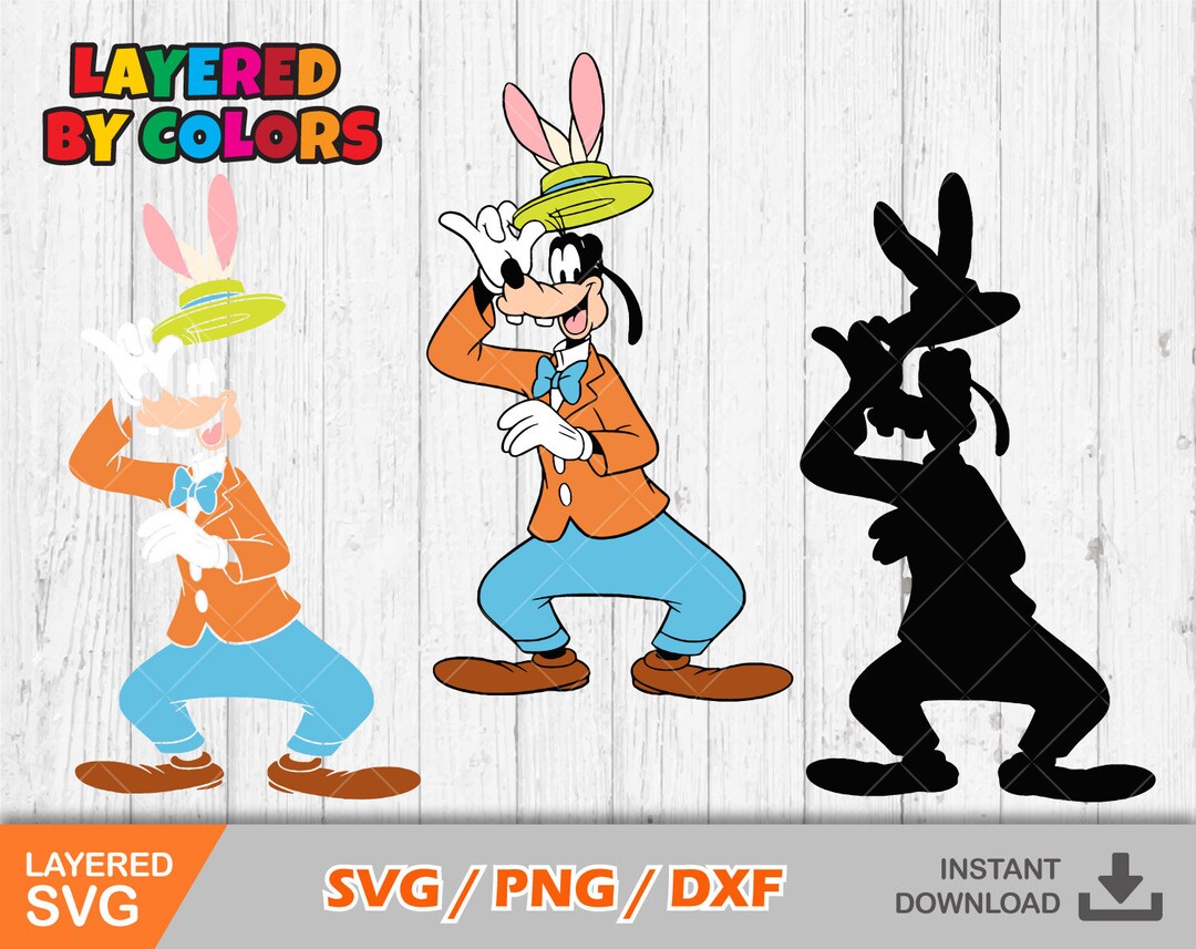 Goofy Easter Clipart, Easter Svg Cut Files for Cricut / Silhouette ...