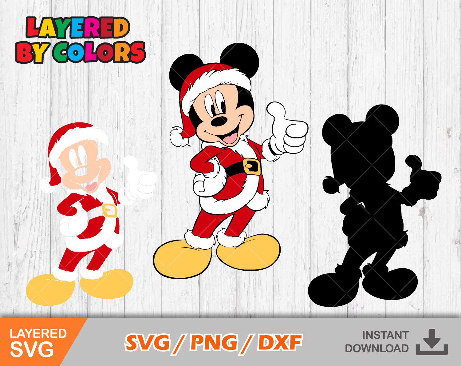 Mickey Mouse Christmas Clipart Santa Mickey SVG Cut Files for - Etsy
