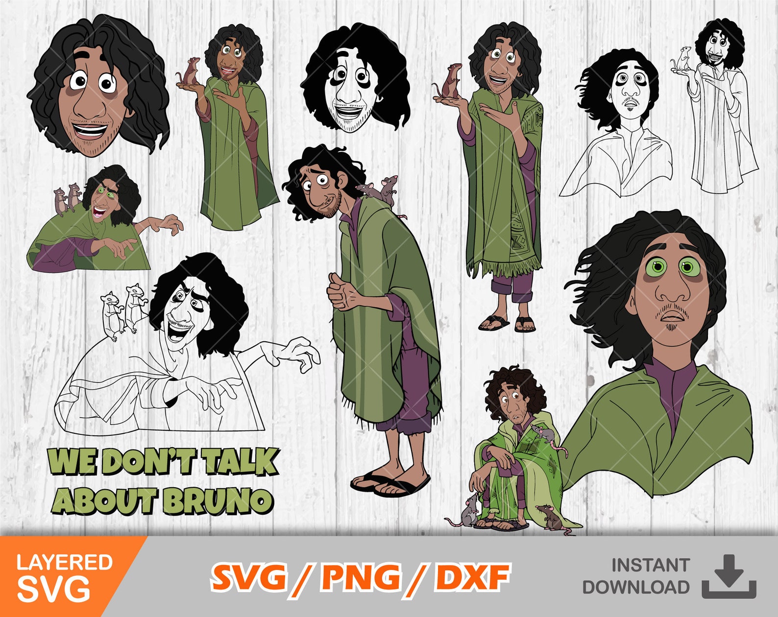 Encanto Bruno Clipart Bundle Bruno Madrigal Svg Cut Files for - Etsy
