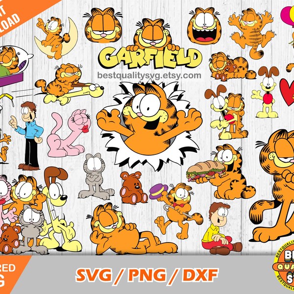 Garfield Svg - Etsy