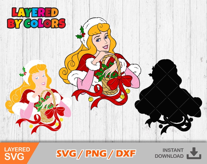 Princess Christmas Clipart Princess Aurora Svg Cut Files for - Etsy